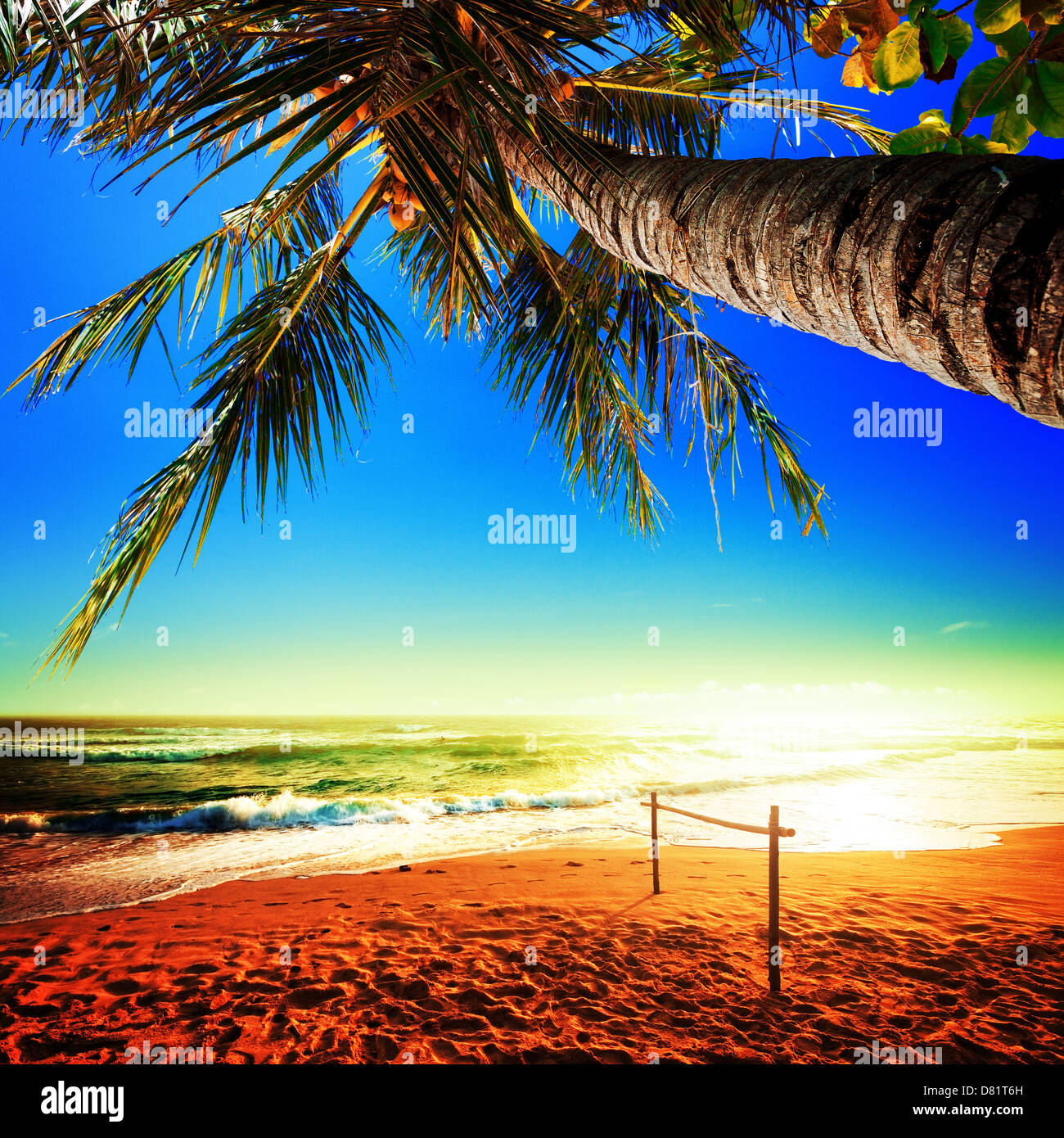 Picturesque view of amazing tropical beach. Square composition Stock ...