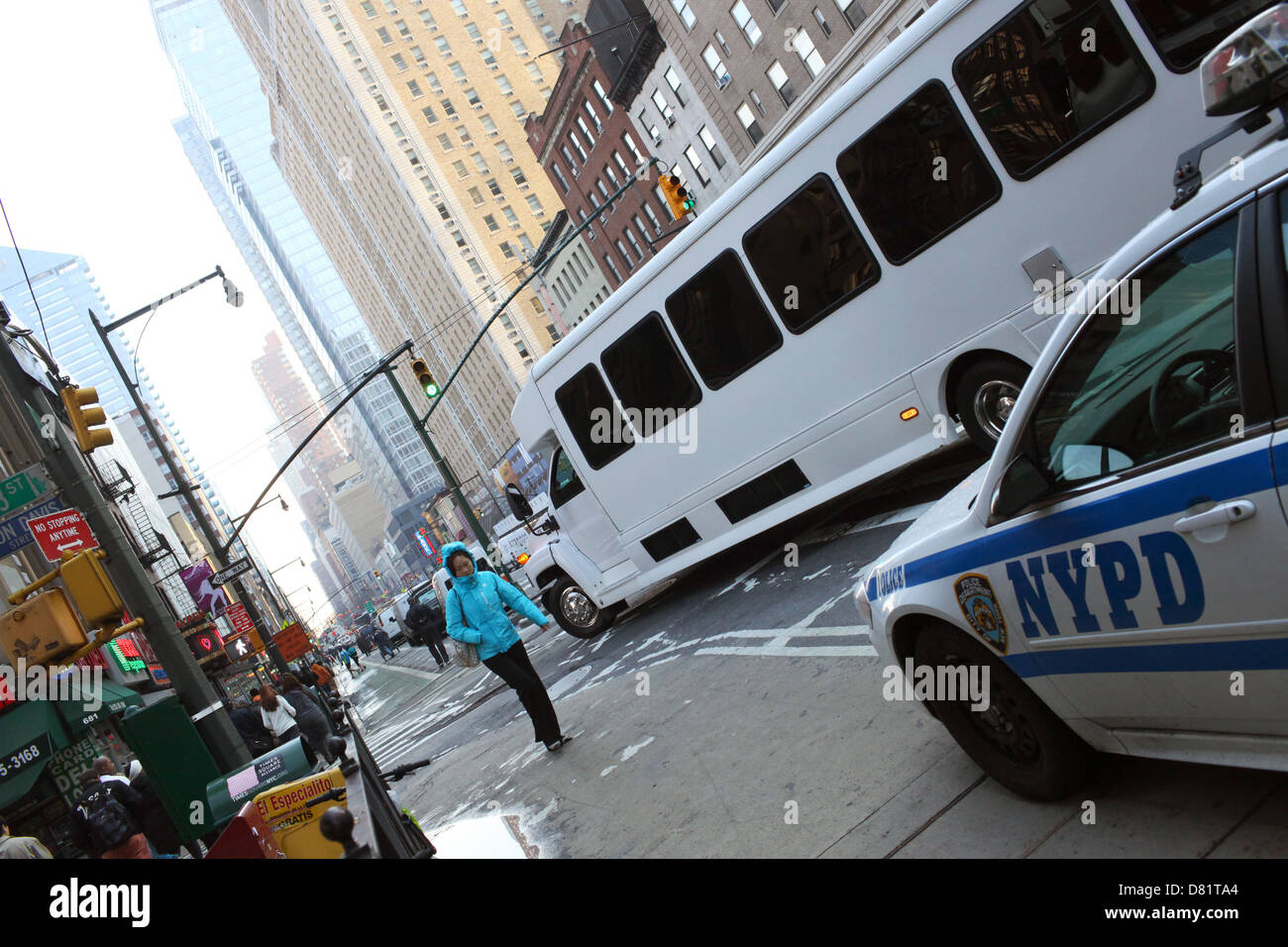 NYPD car Street New York City cops Stock Photo - Alamy