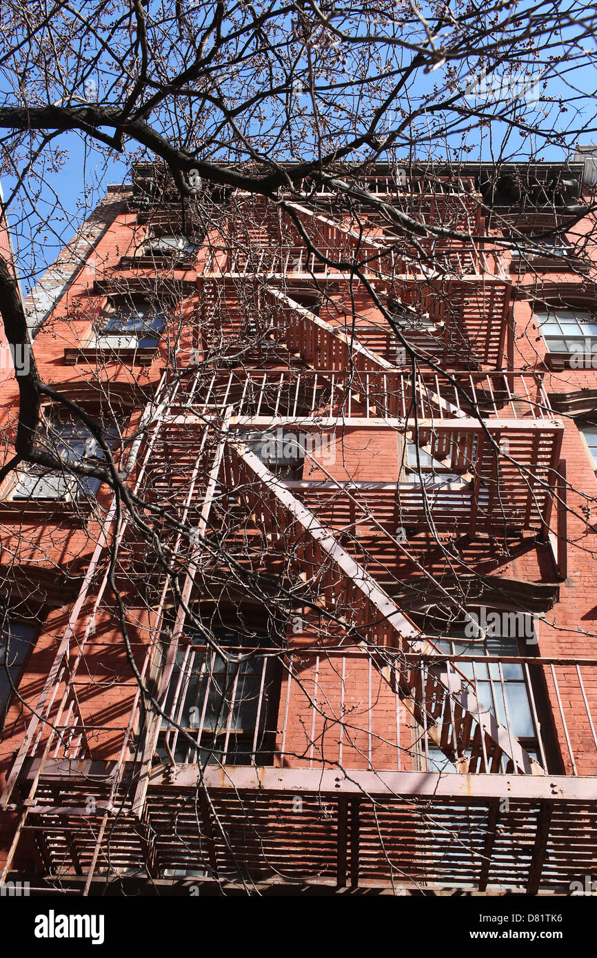 fire escape stairs on building Stock Photo - Alamy