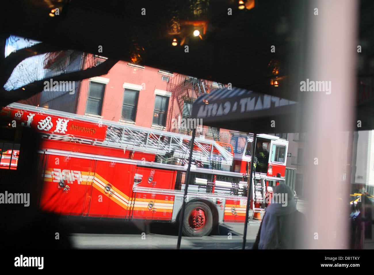 reflection of fire truck Stock Photo - Alamy