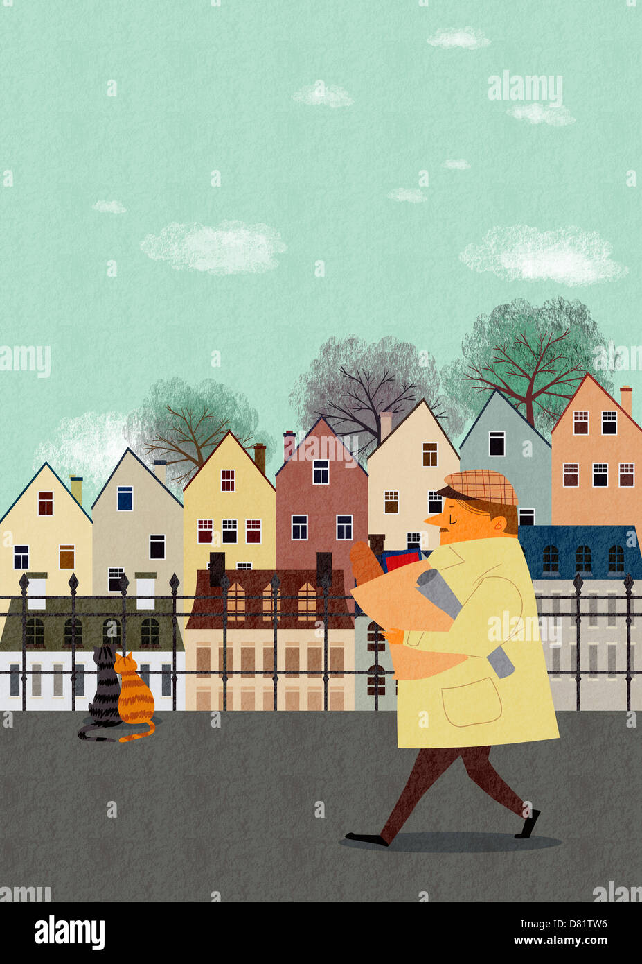 An illustration showing a city scene Stock Photo - Alamy