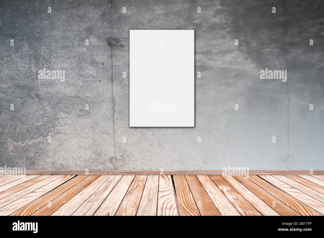 Concrete Wall with white 2:3 portrait picture Stock Photo - Alamy