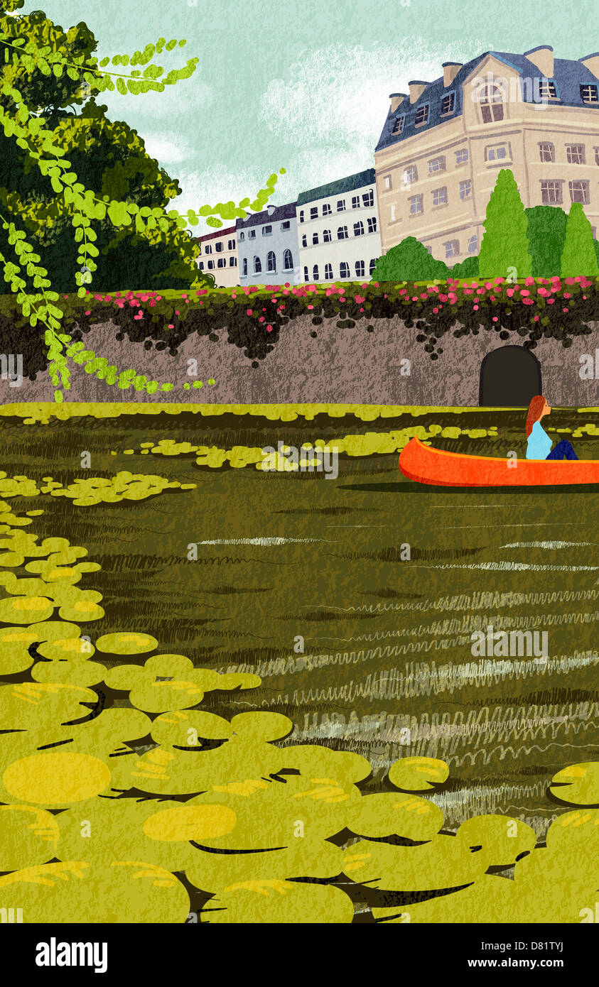 An illustration showing a city scene Stock Photo - Alamy