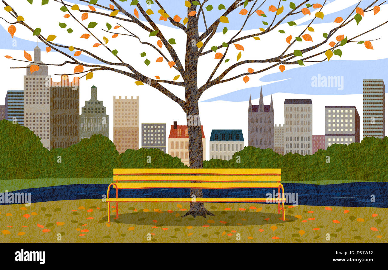 An illustration showing a city scene Stock Photo - Alamy