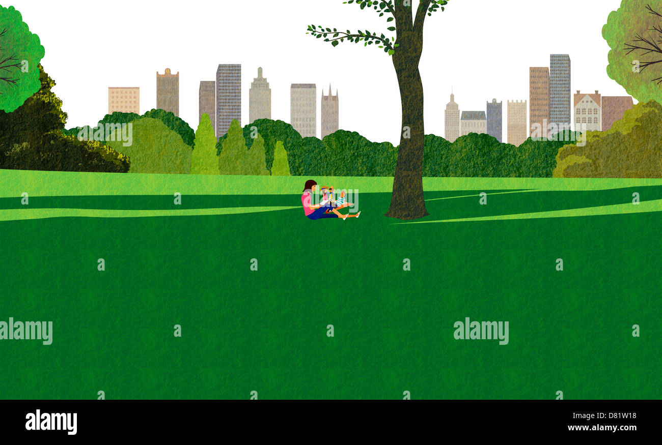 An illustration showing a city scene Stock Photo - Alamy