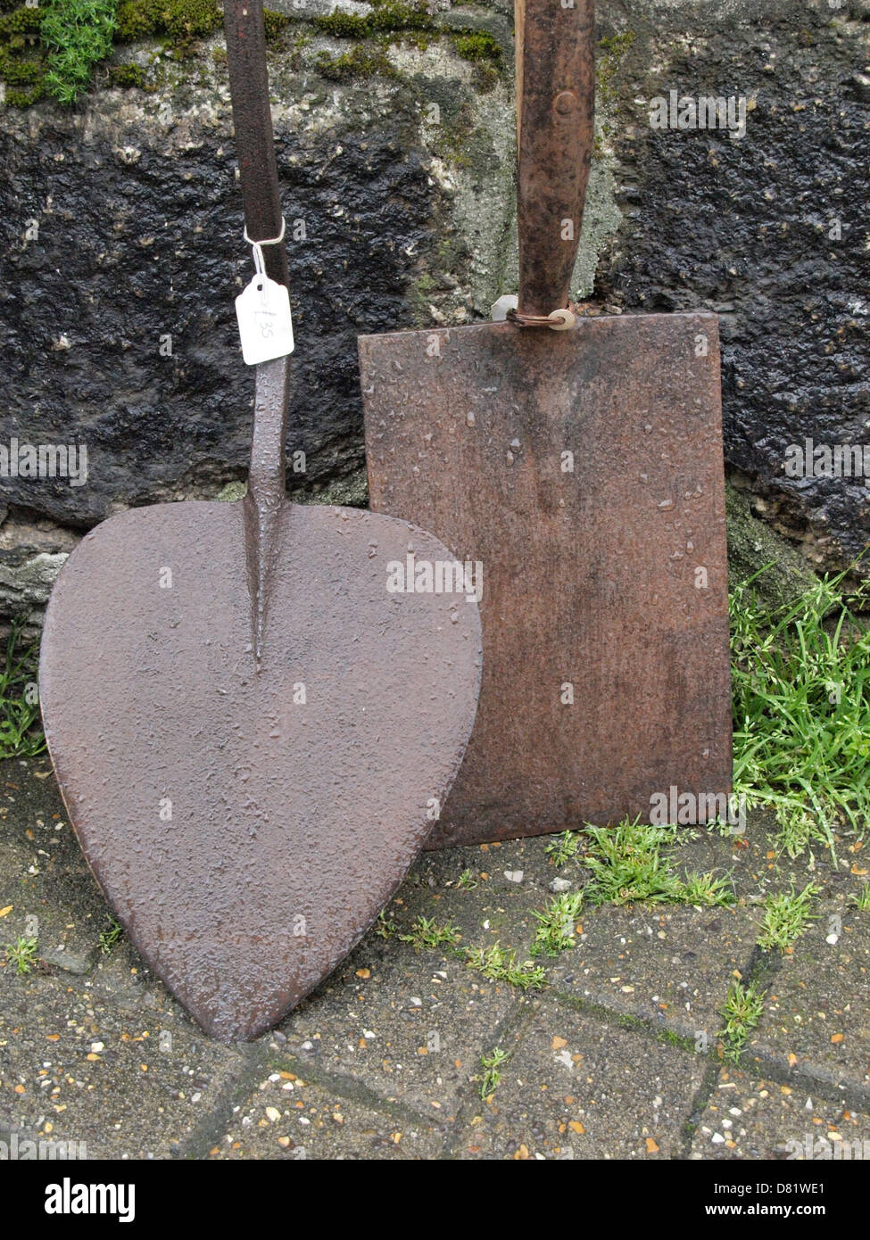 Two old spades, UK 2013 Stock Photo - Alamy