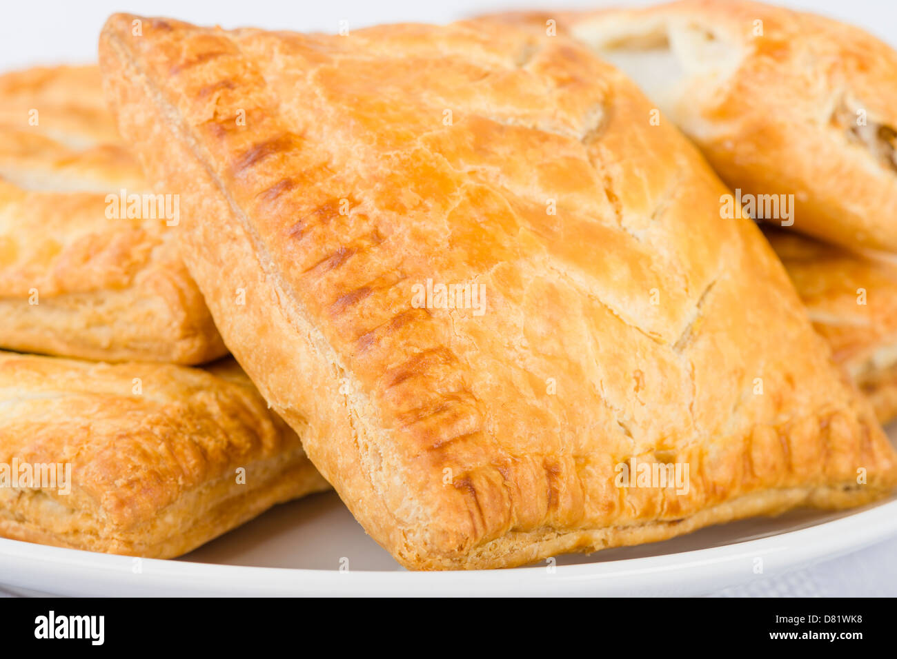 Pasties - Selection of traditional British pasties - sausage rolls ...