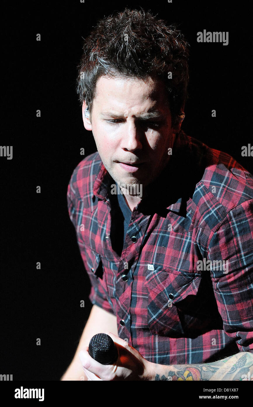 Pierre Bouvier Simple Plan performs on stage at The Air Canada Centre ...