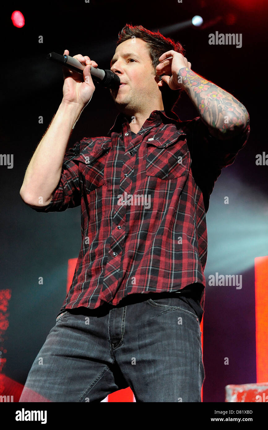 Pierre Bouvier Simple Plan performs on stage at The Air Canada Centre ...