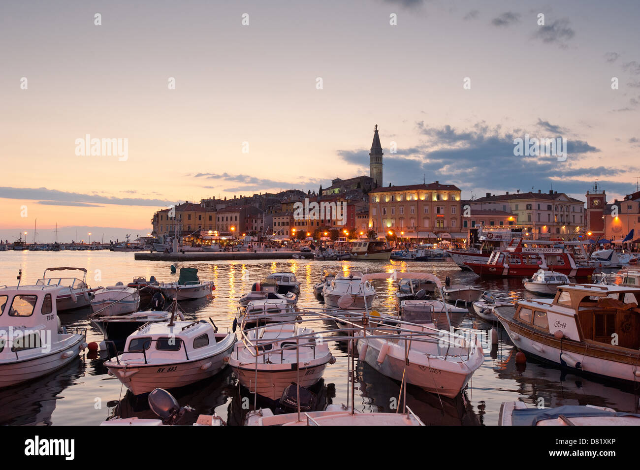 Rovinj Harbour, Croatia in setting sun Stock Photo - Alamy