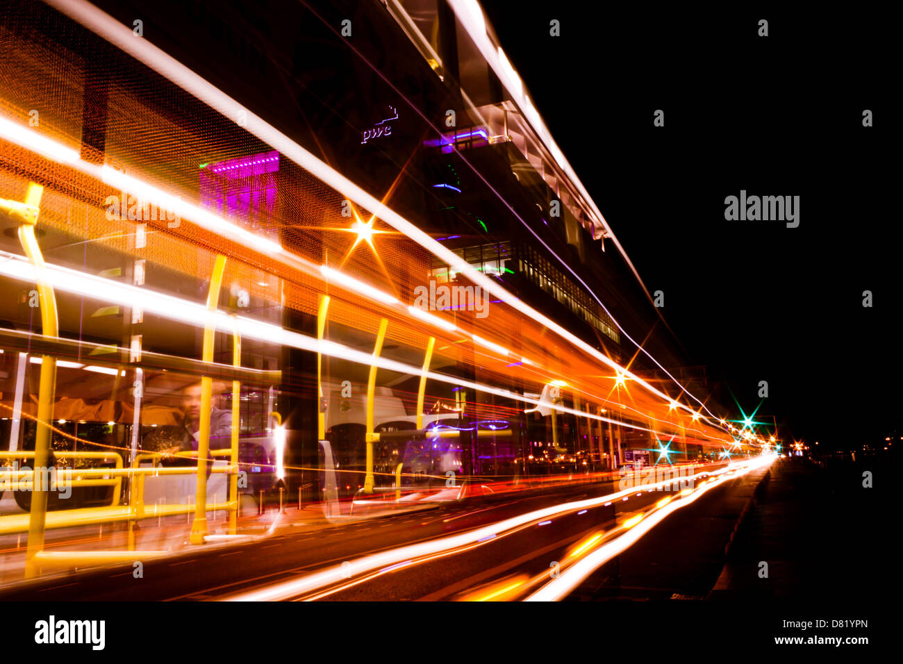 Dublin Bus at Night Stock Photo - Alamy