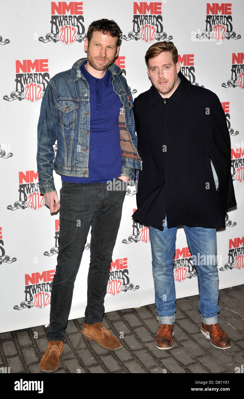 Simon Rix and Ricky Wilson of the Kaiser Chiefs NME Awards 2012 held at ...