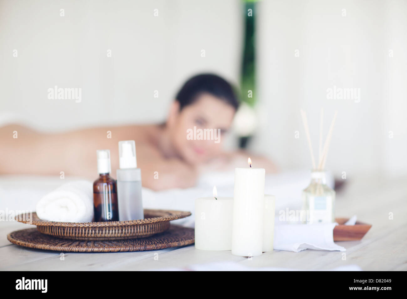 young woman lying on her front Stock Photo - Alamy