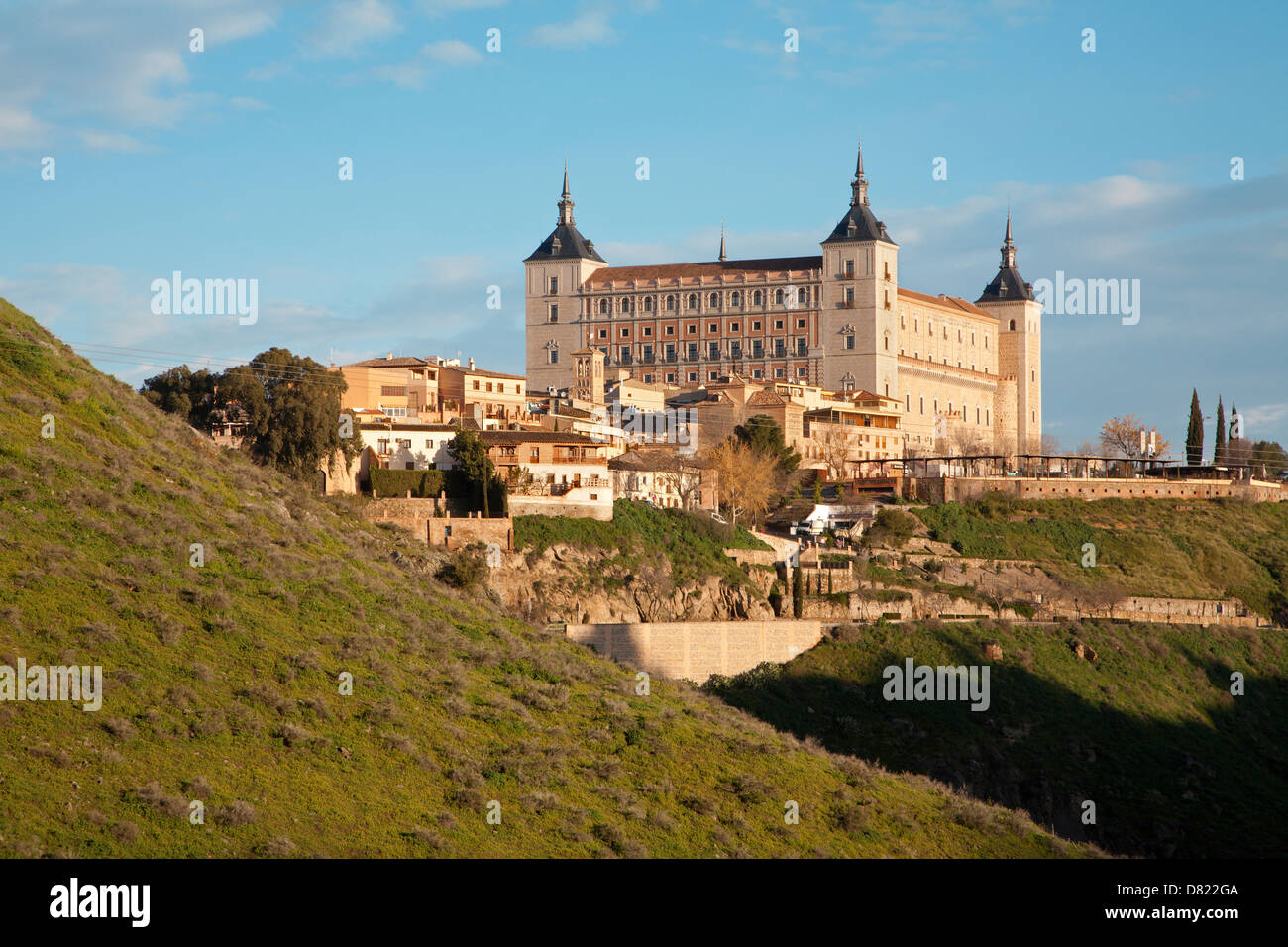 Toledo - Alcazar in morning light Stock Photo - Alamy