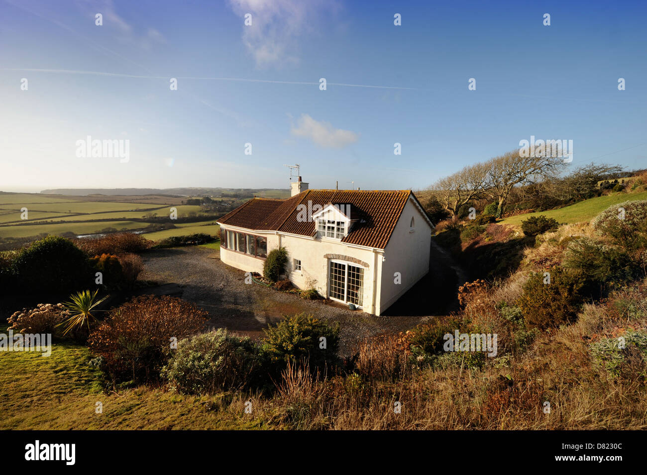 A bungalow near in the Welsh countryside near Tenby, Wales UK Stock ...
