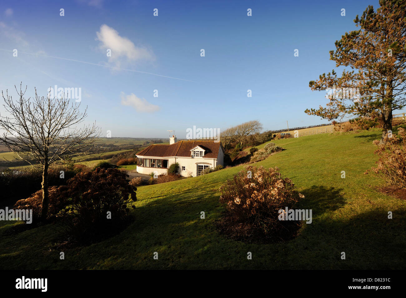 A bungalow near in the Welsh countryside near Tenby, Wales UK Stock ...