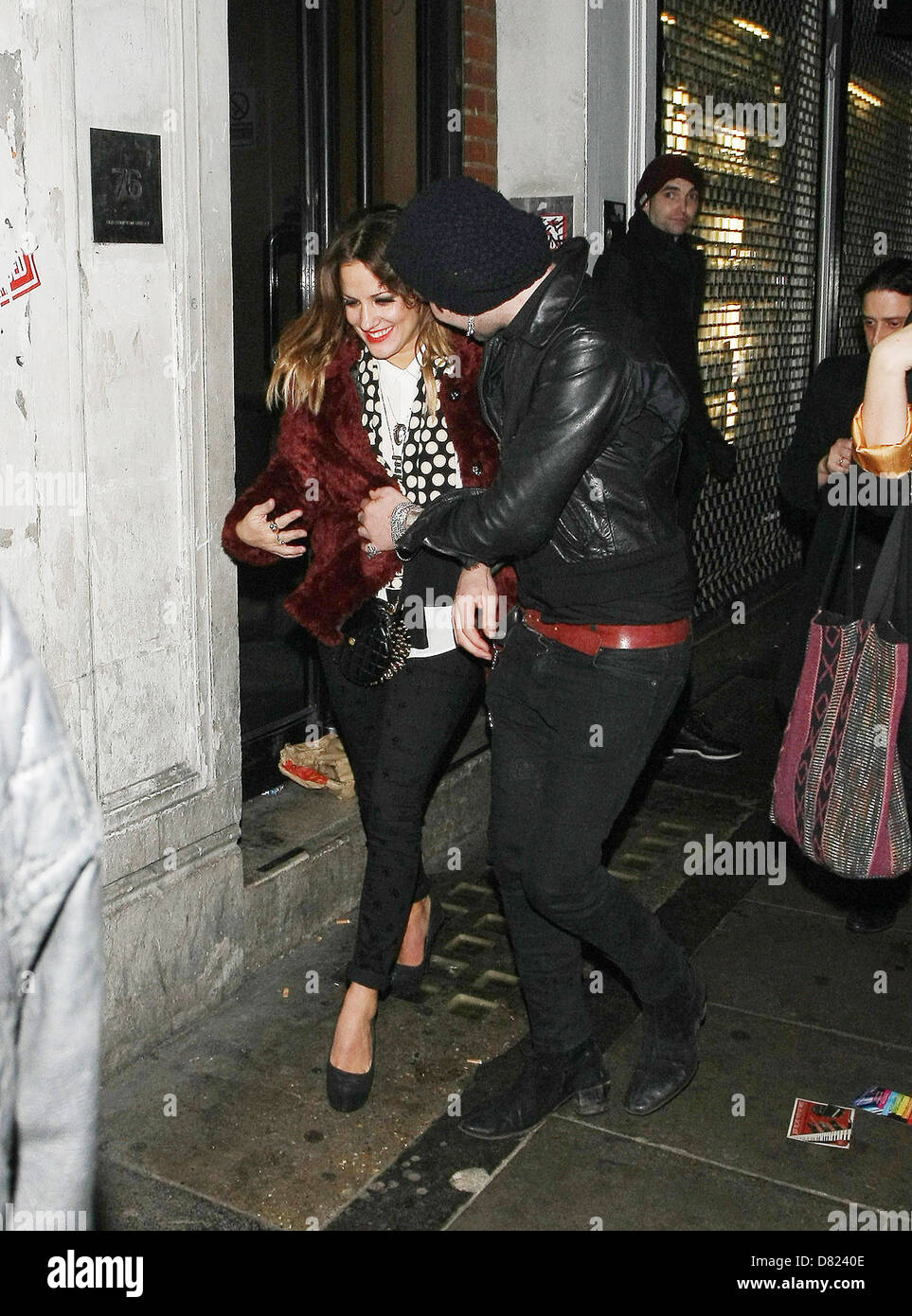 Caroline Flack walking with a friend in Soho London, England - 29.02.12 ...
