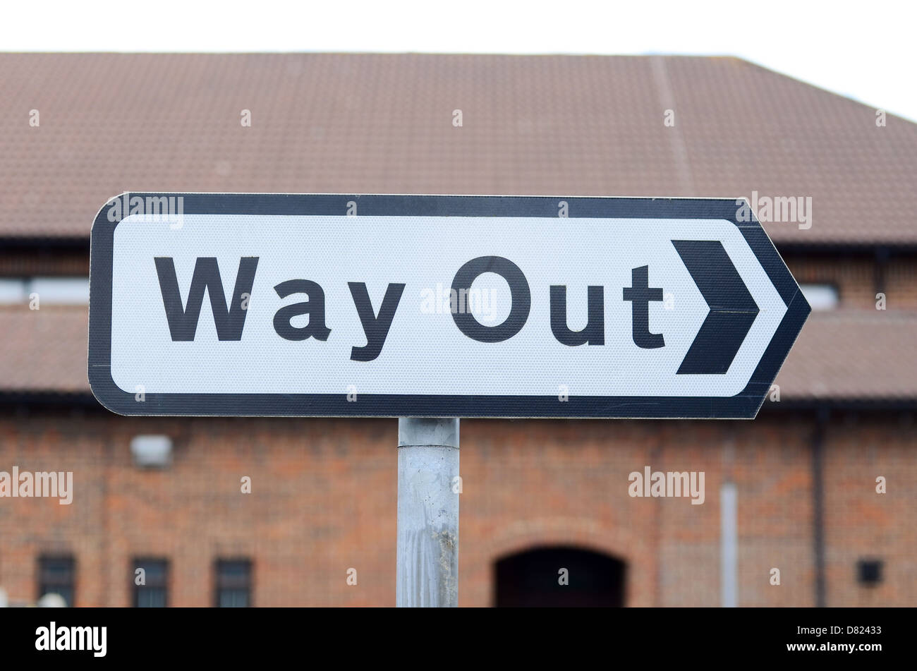 A 'Way Out' sign Stock Photo - Alamy