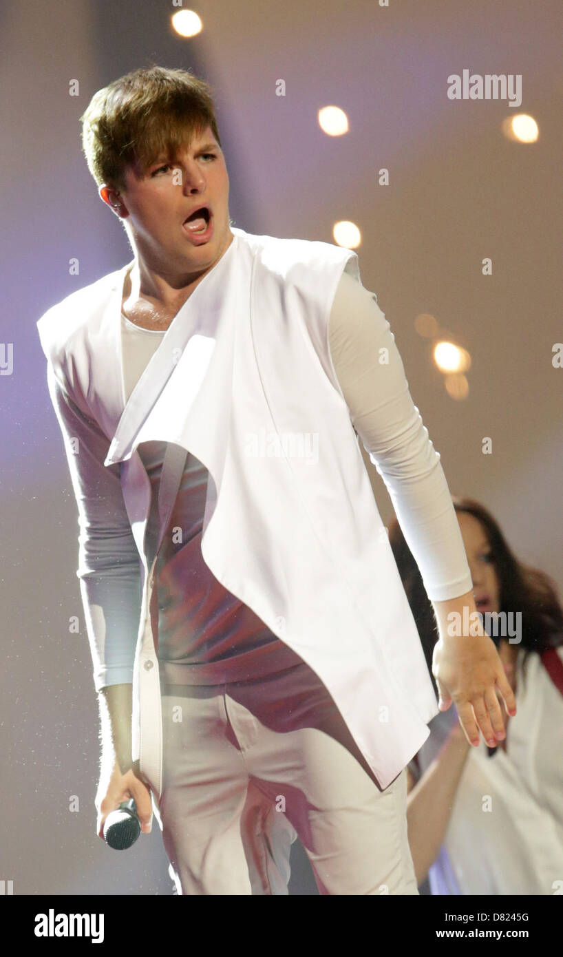 Malmo, Sweden. 17th May 2013. Singer Robin Stjernberg representing ...