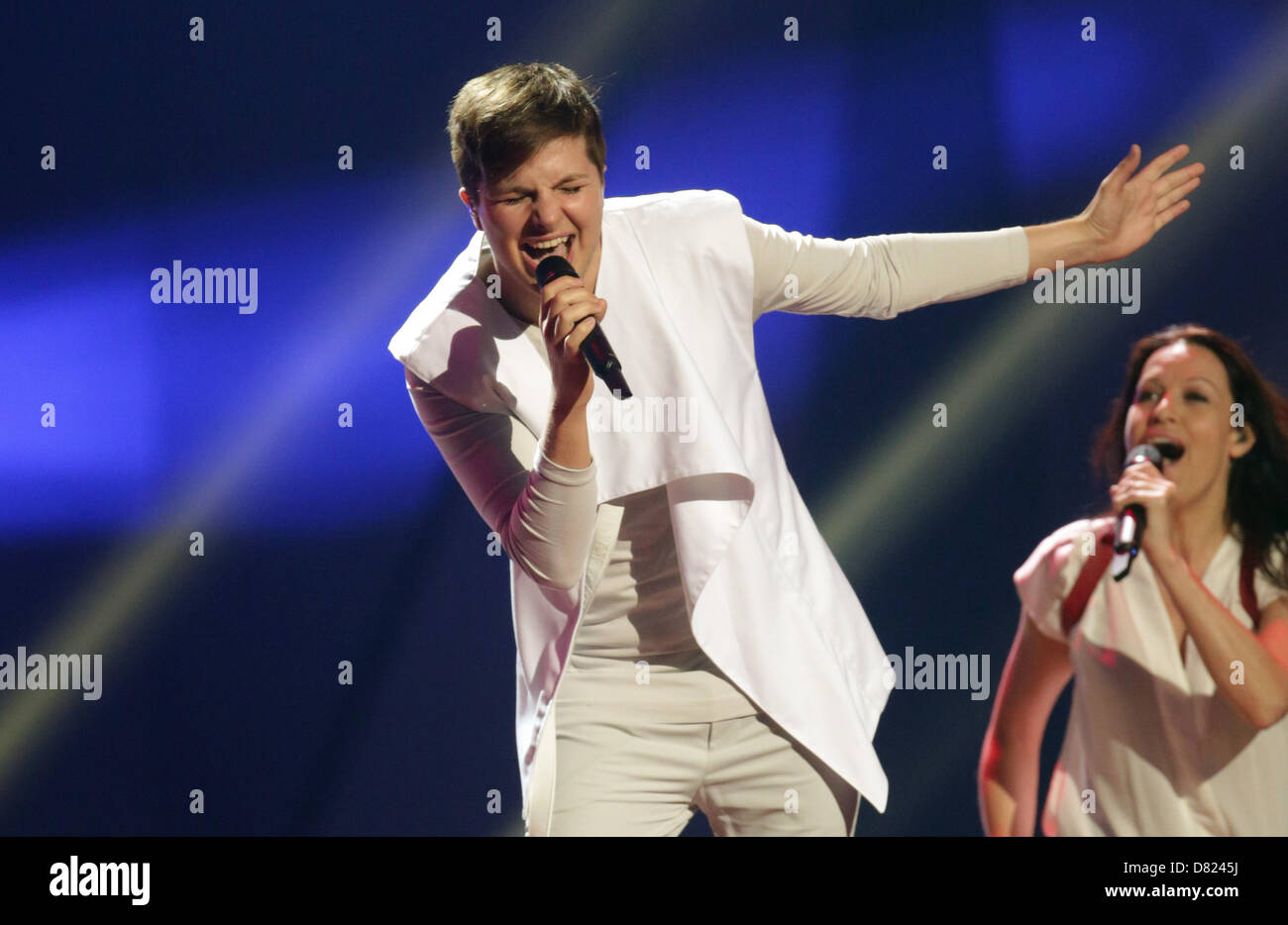 Malmo, Sweden. 17th May 2013. Singer Robin Stjernberg representing ...