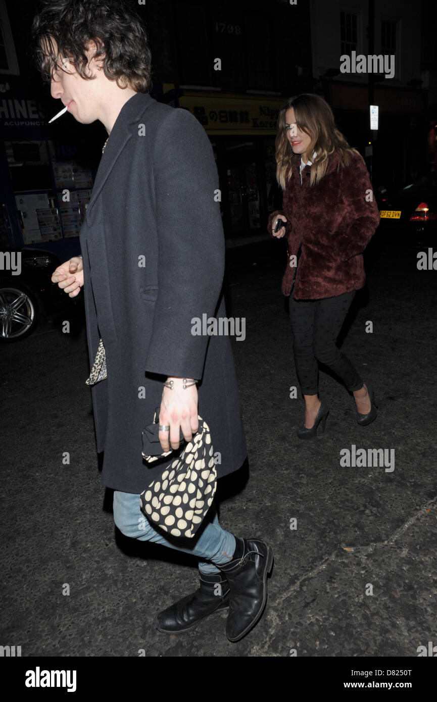 Caroline Flack and Johnny Lloyd of Tribes The NME Awards afterparty at ...