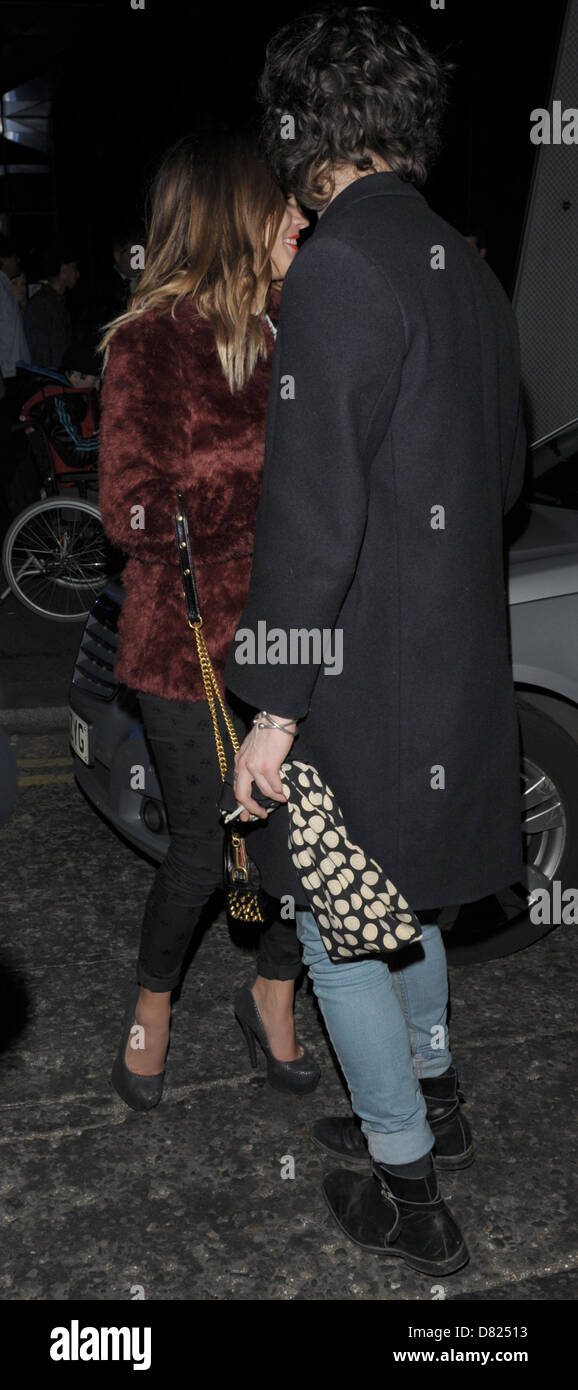 Caroline Flack and Johnny Lloyd of Tribes The NME Awards afterparty at ...