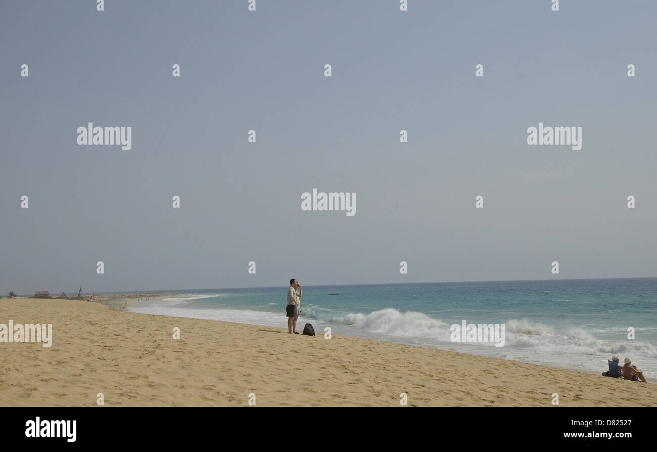 Ponta Preta beach Santa Maria Sal Cape Verde Stock Photo - Alamy
