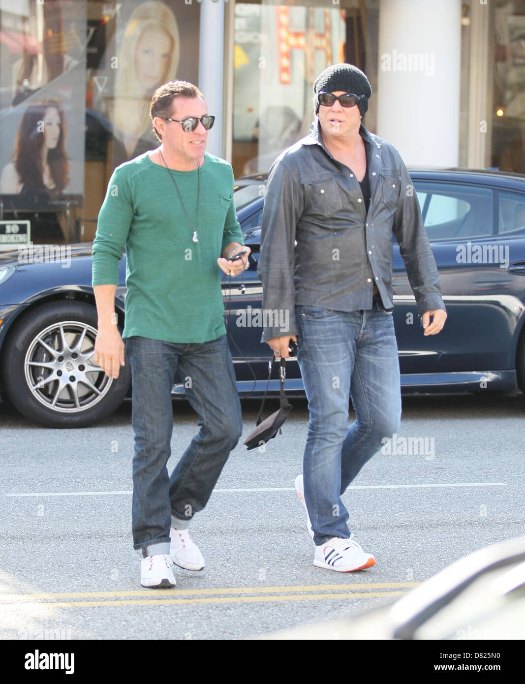 Mickey Rourke visits Giuseppe Franco at his salon in Beverly Hills Los ...