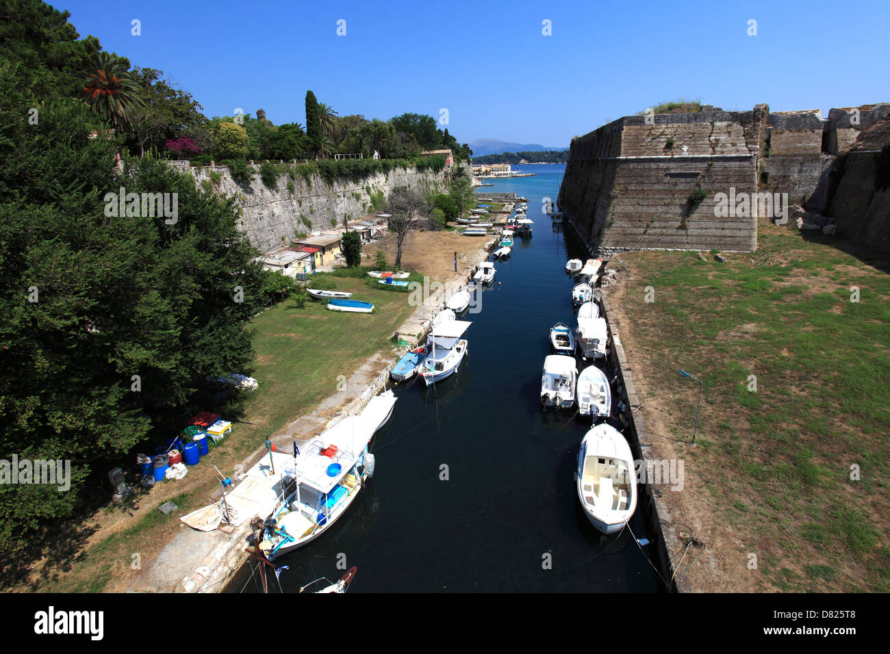 Summer view at the Old Fort, ( Paleo Frourio ), Old Town, Corfu Town ...