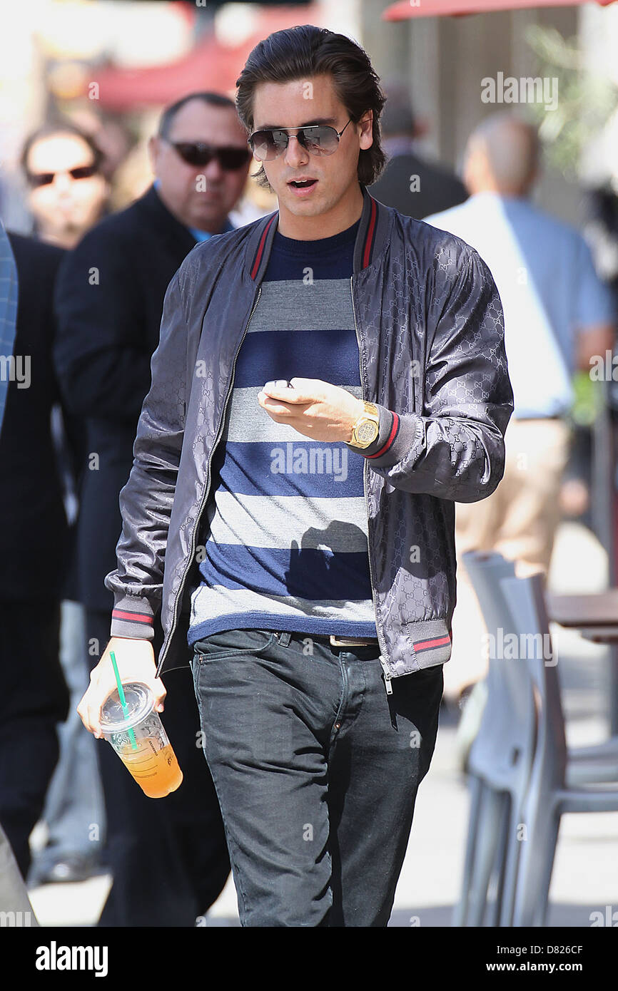 Scott Disick filming at The Shave in Beverly Hills Beverly Hills ...