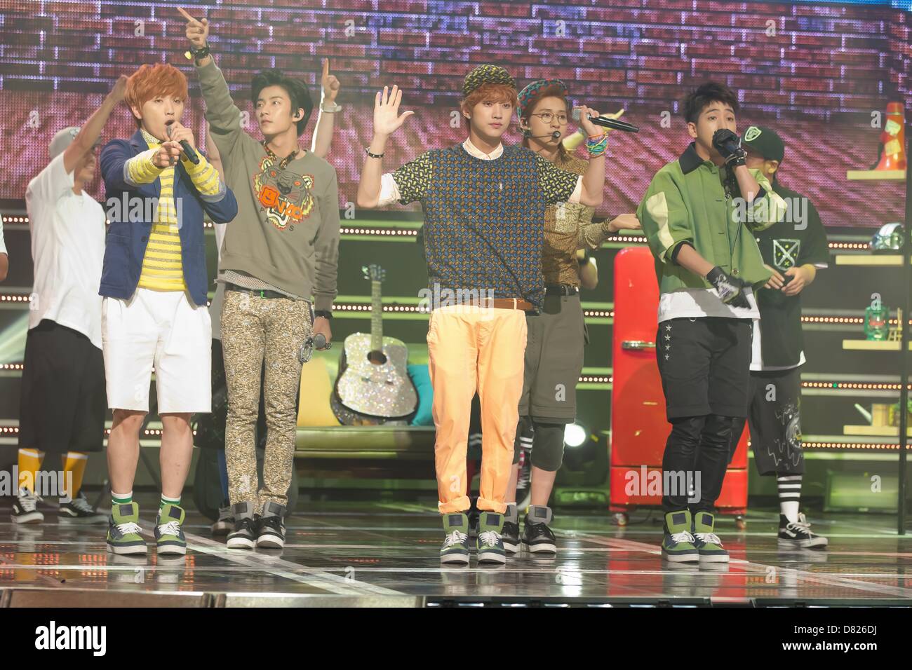 Boy group B1A4 on the set of MBC MUSIC SHOW CHAMPION in Seoul, South Korea on Wednesday May 15 ...