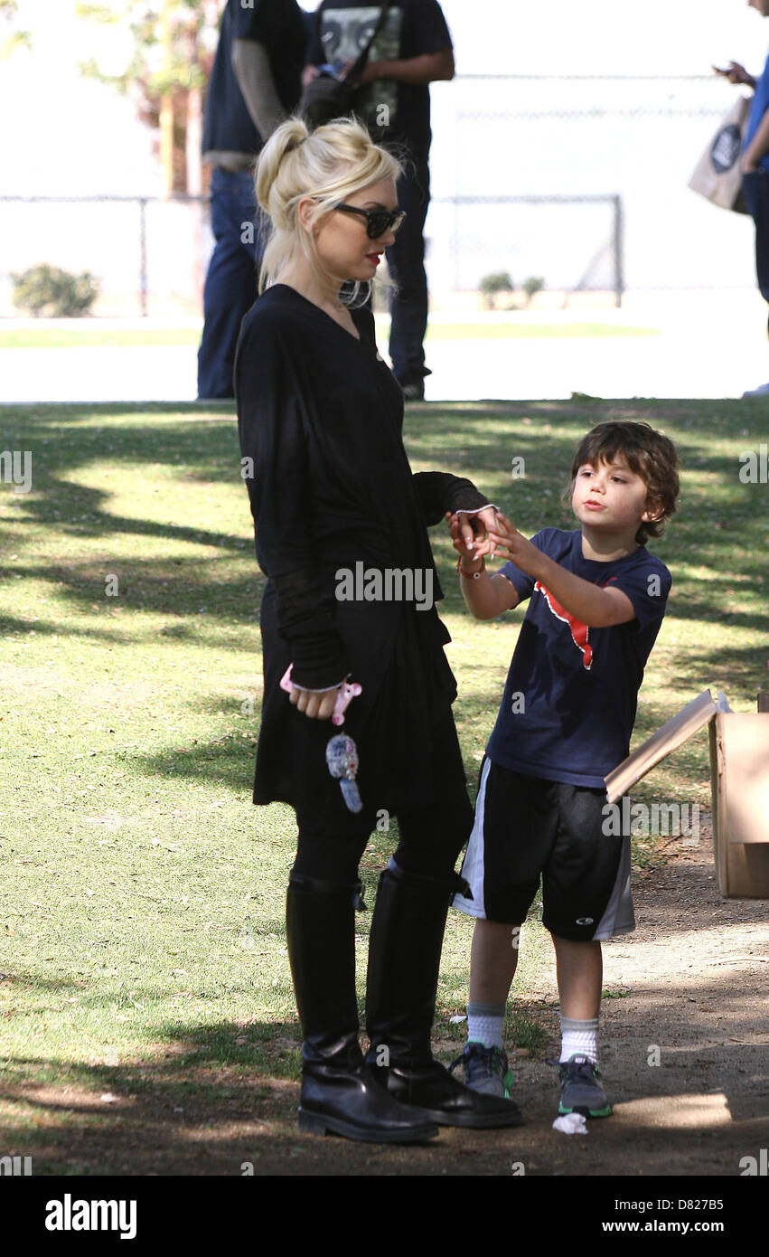Gwen Stefani and son Zuma Rossdale attend a party in the park Los ...