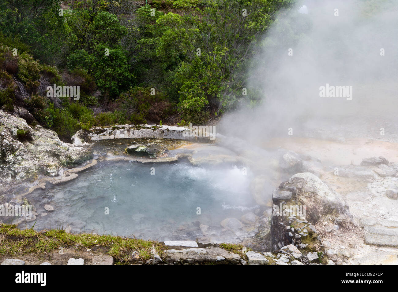Hot-spring, Furnas Azores Stock Photo - Alamy