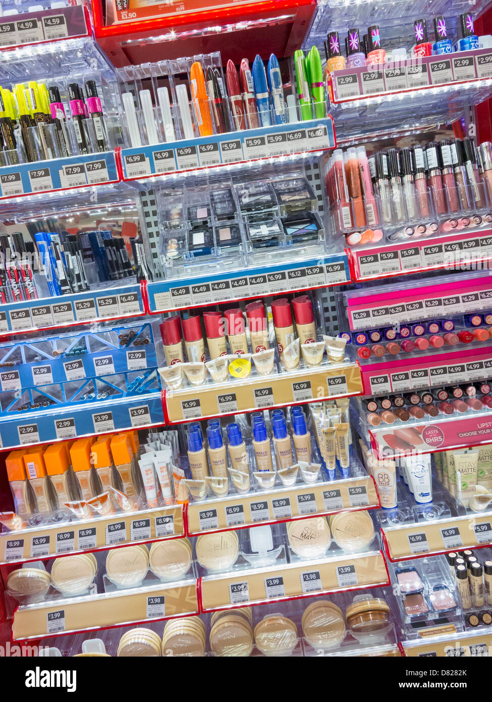 Cosmetics on the shelves of a UK supermarket, UK Stock Photo - Alamy