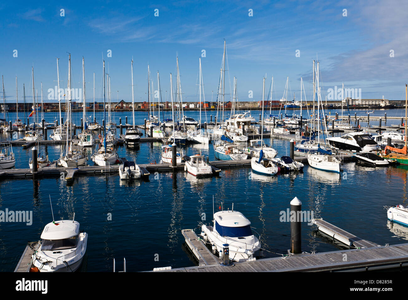 Marina of Ponta Delgada, Azores Portugal Stock Photo - Alamy