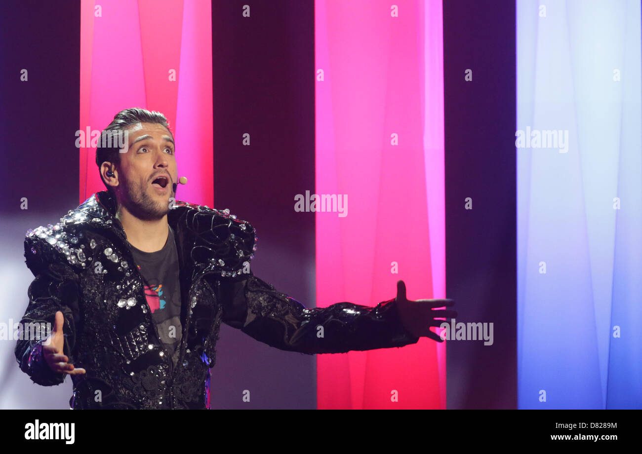 Malmo, Sweden. 17th May 2013. Singer Cezar representing Romania ...