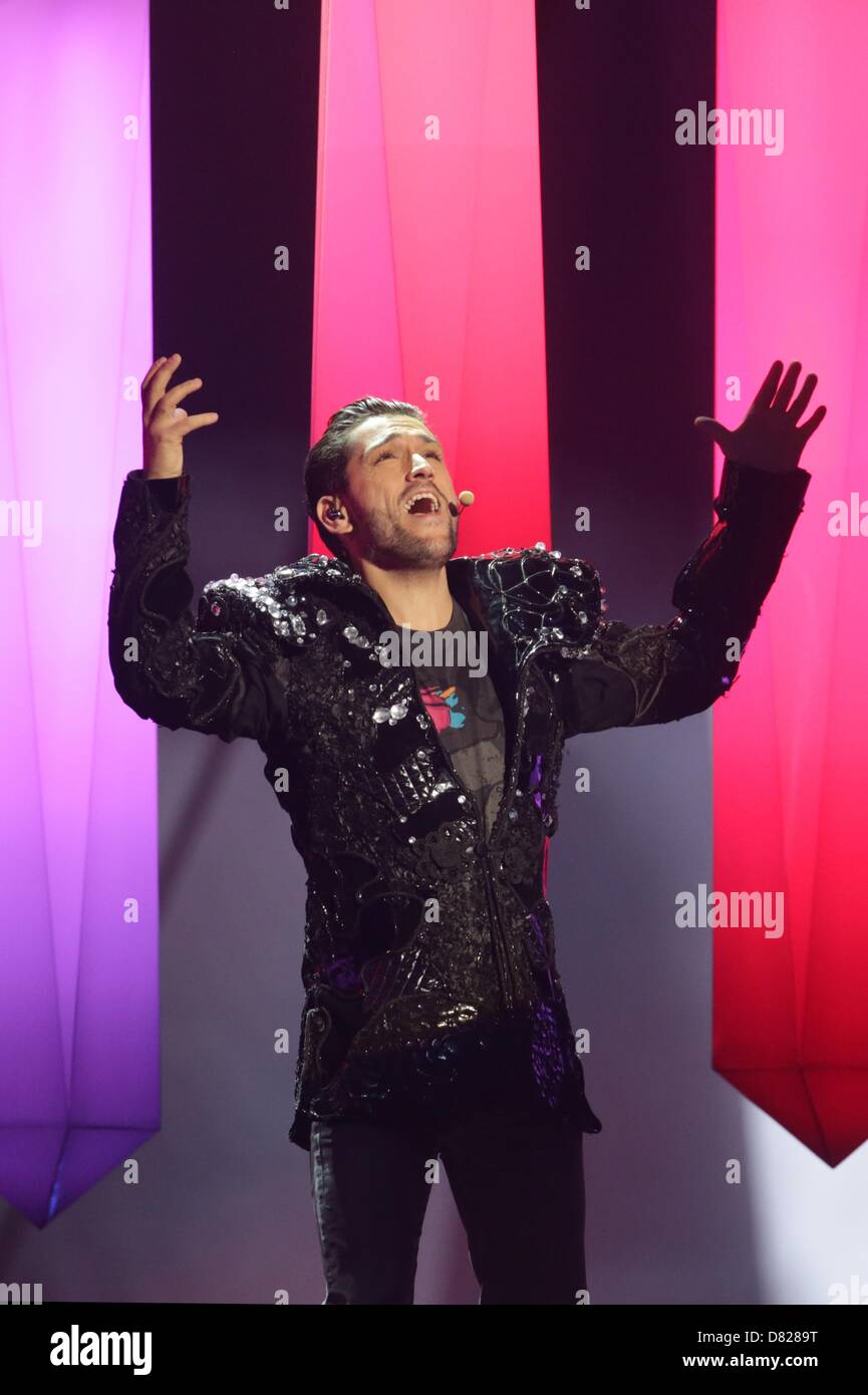 Malmo, Sweden. 17th May 2013. Singer Cezar representing Romania ...