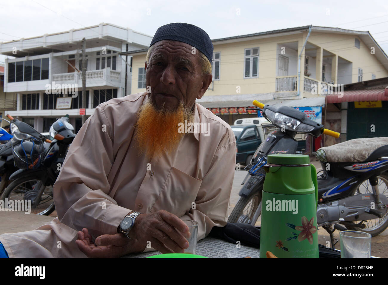 orange beard wearing Burmese Stock Photo - Alamy