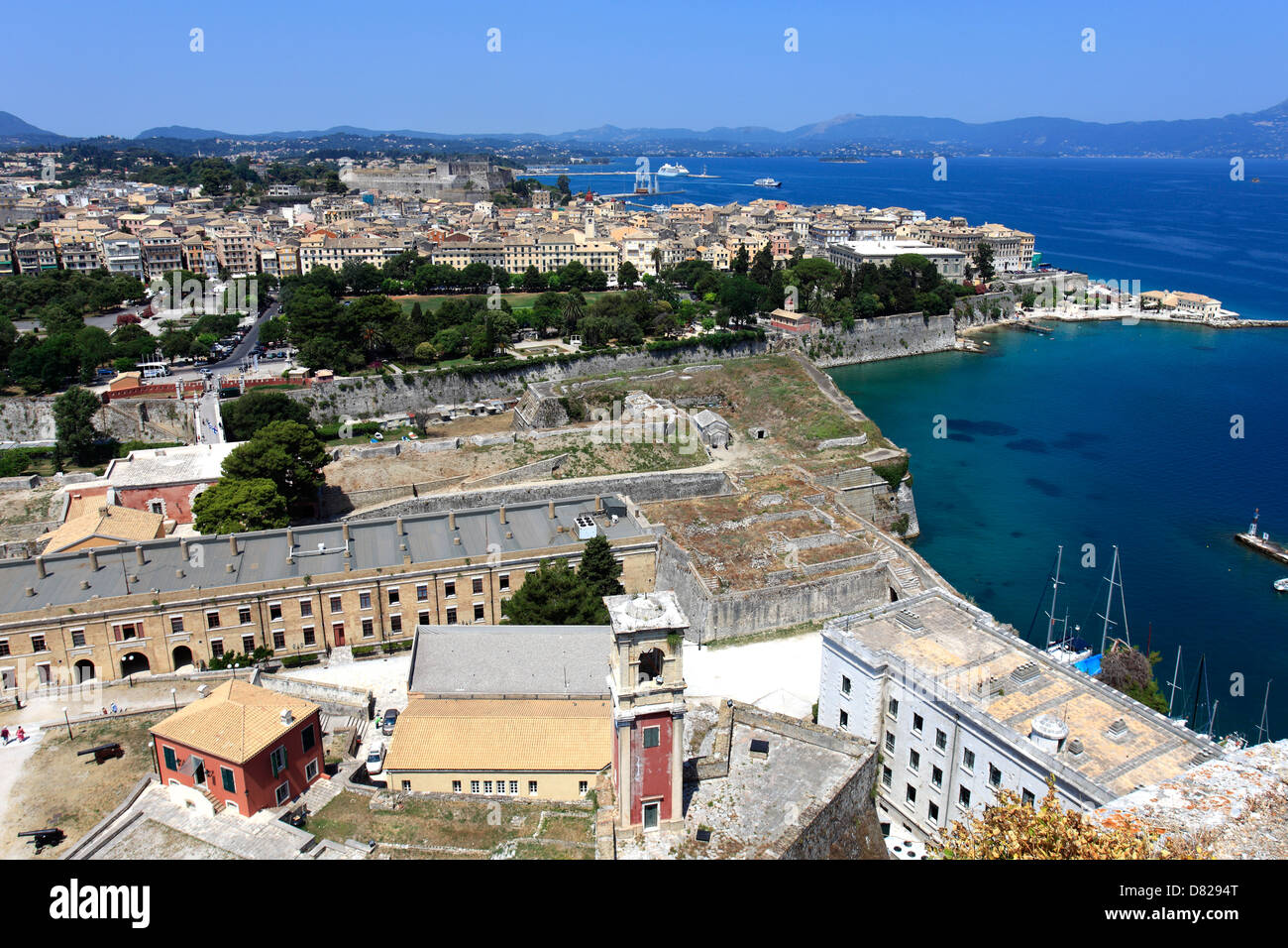 Summer view at the Old Fort, ( Paleo Frourio ), Old Town, Corfu Town ...