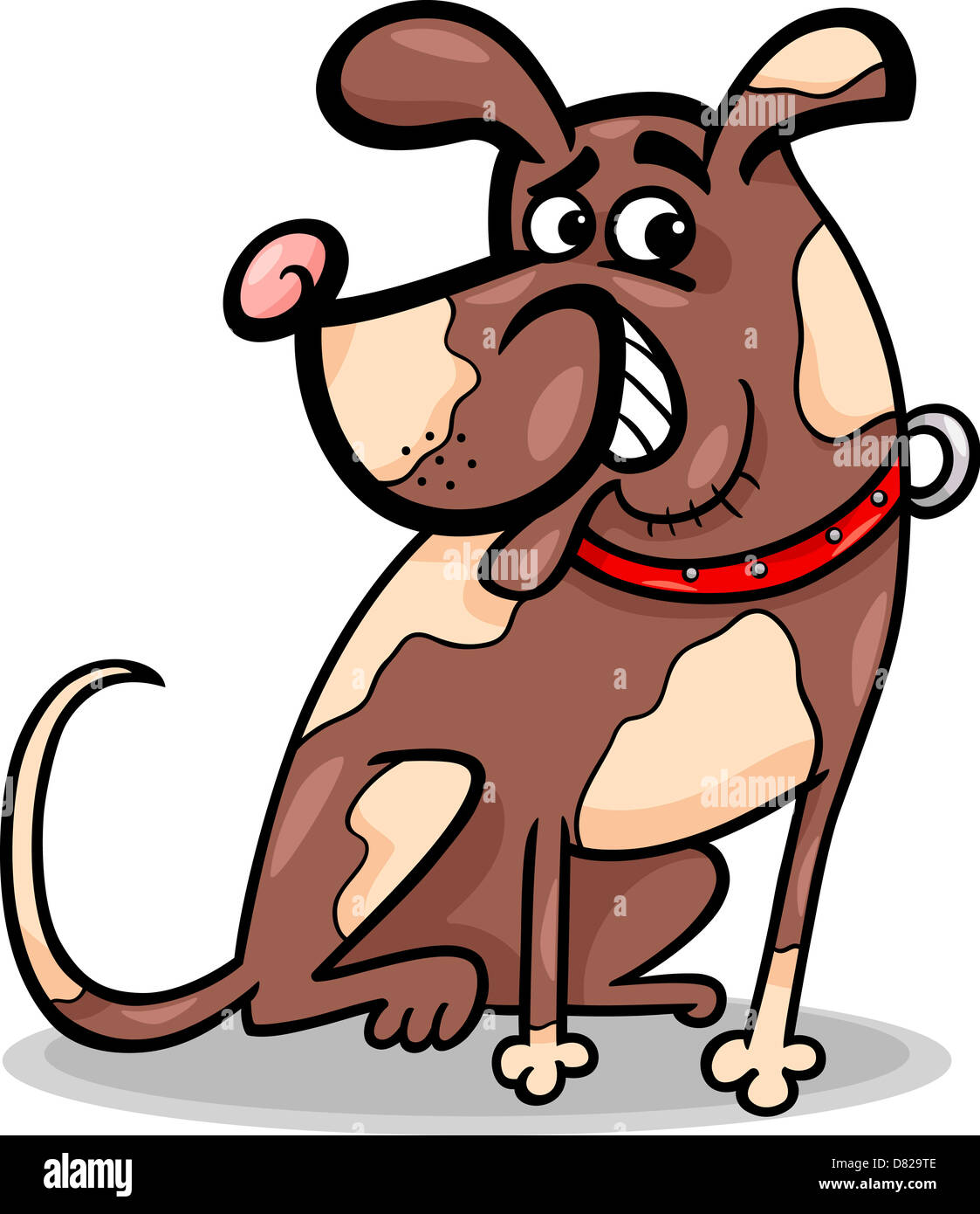 Cartoon Illustration of Funny Sitting Spotted Dog Character Stock Photo ...