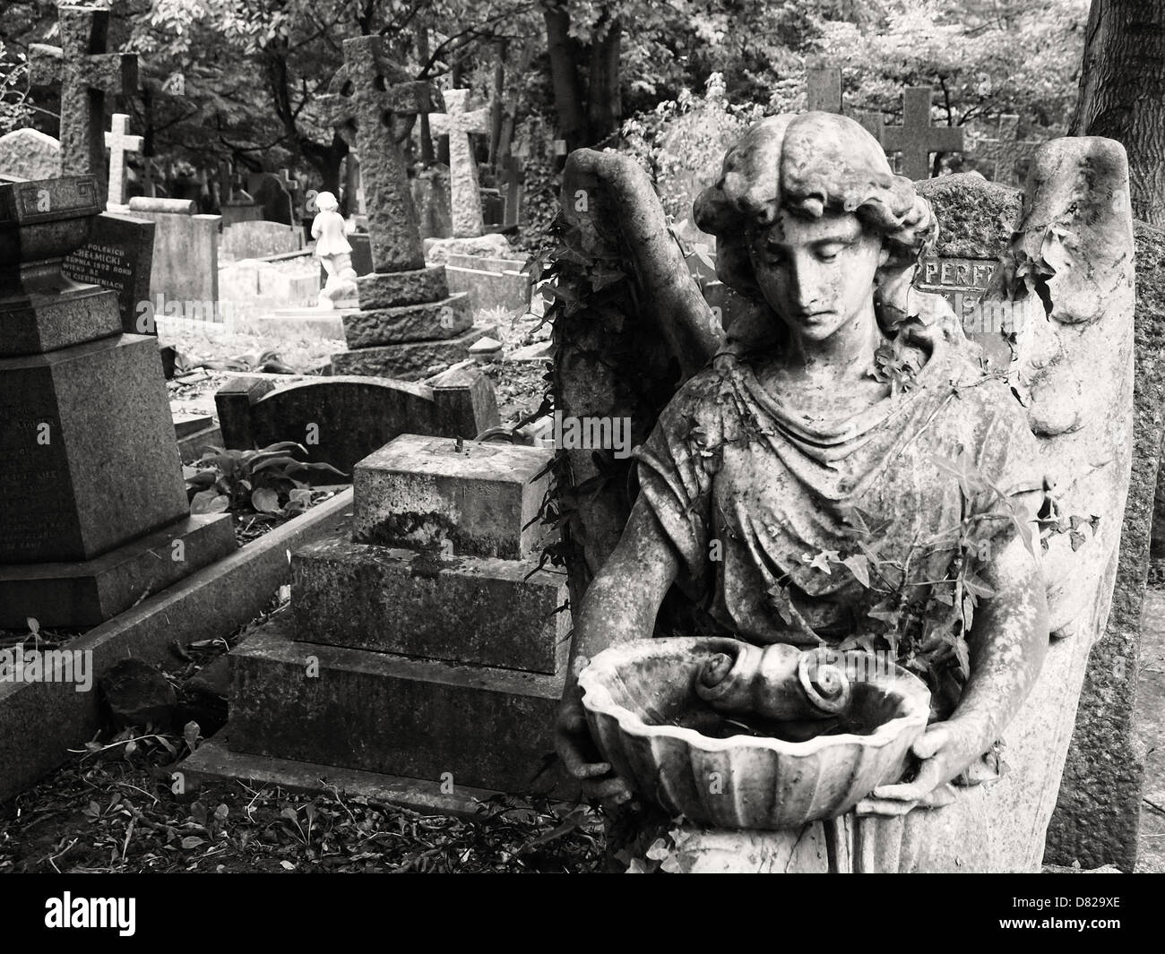 Black and white highgate cemetery hi-res stock photography and images ...