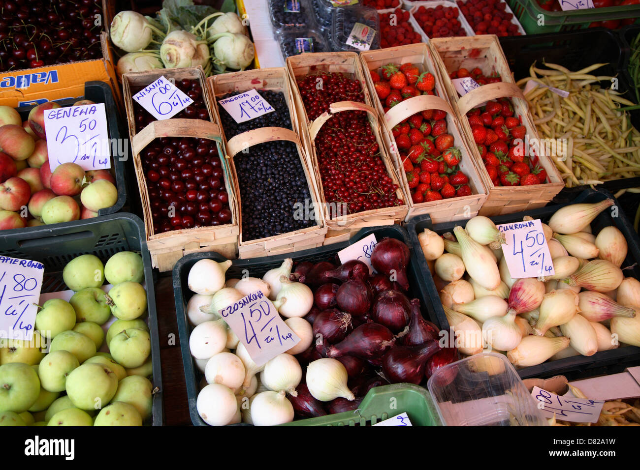 Market stall, Mazury Lake District, Poland Stock Photo - Alamy
