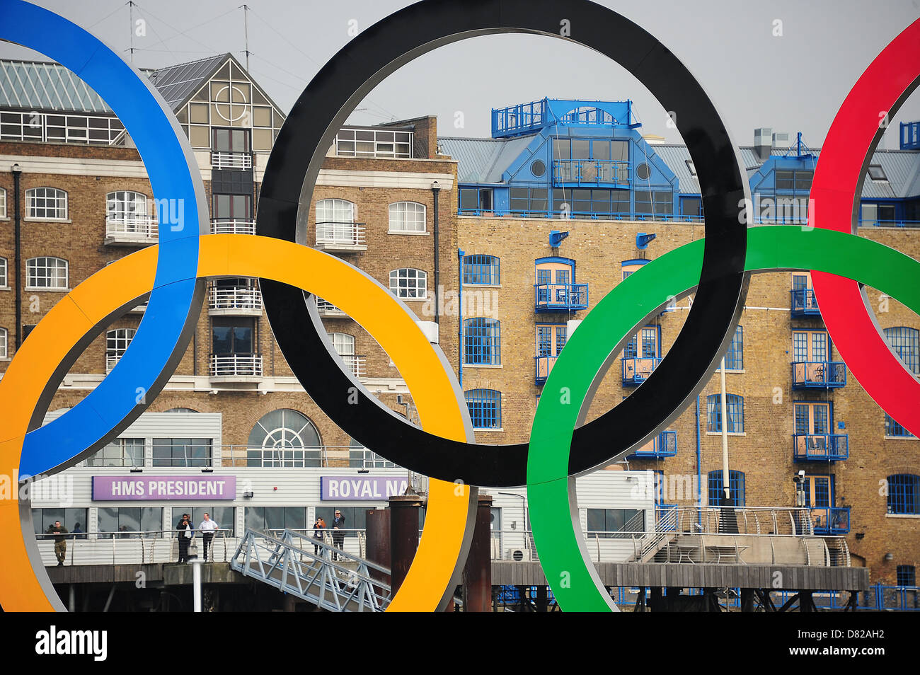 Olympic Rings on The River Thames - launch London, England - 28.02.12 ...