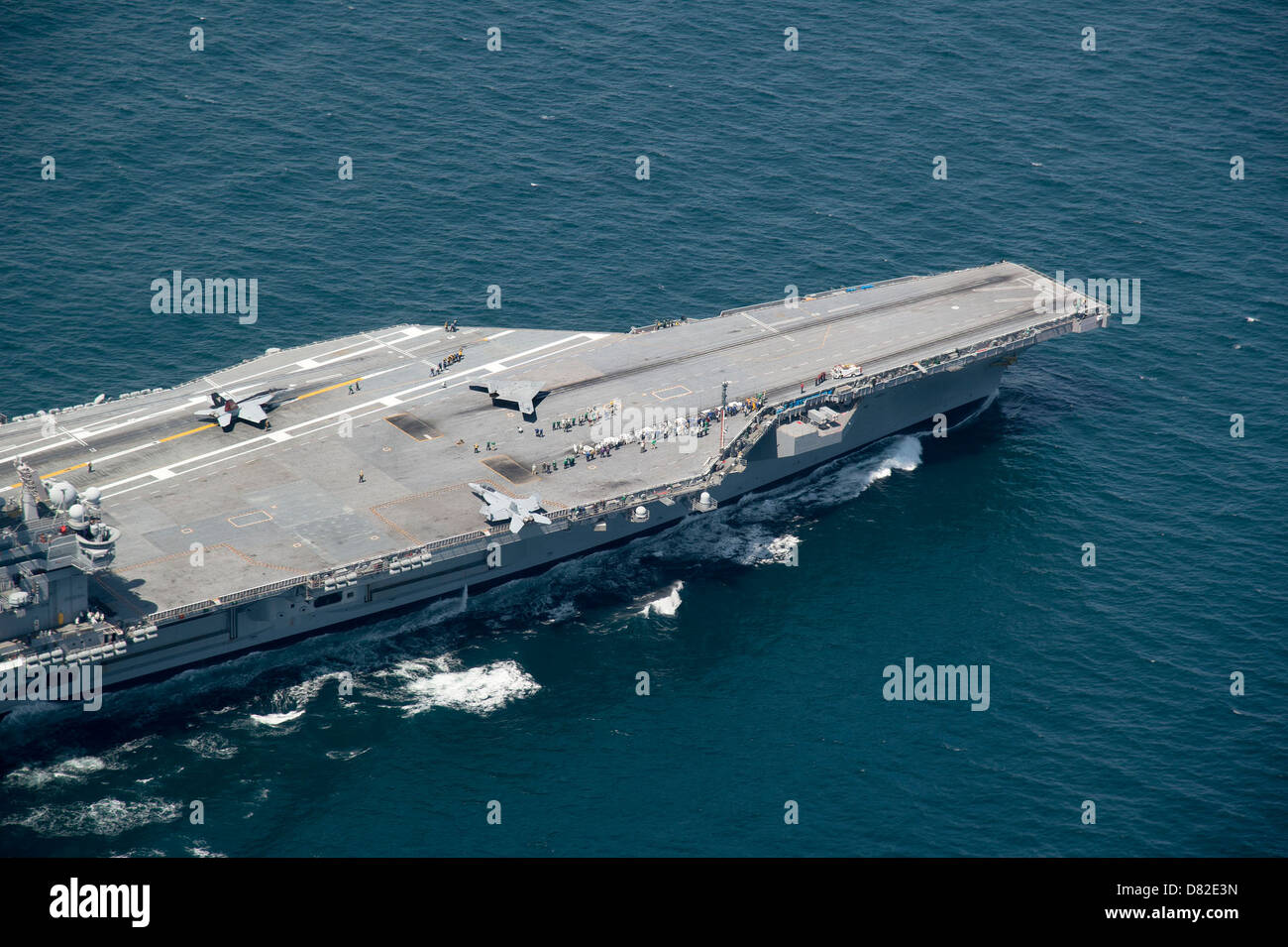 X-47B prepares to launch aboard CVN 77 Stock Photo - Alamy