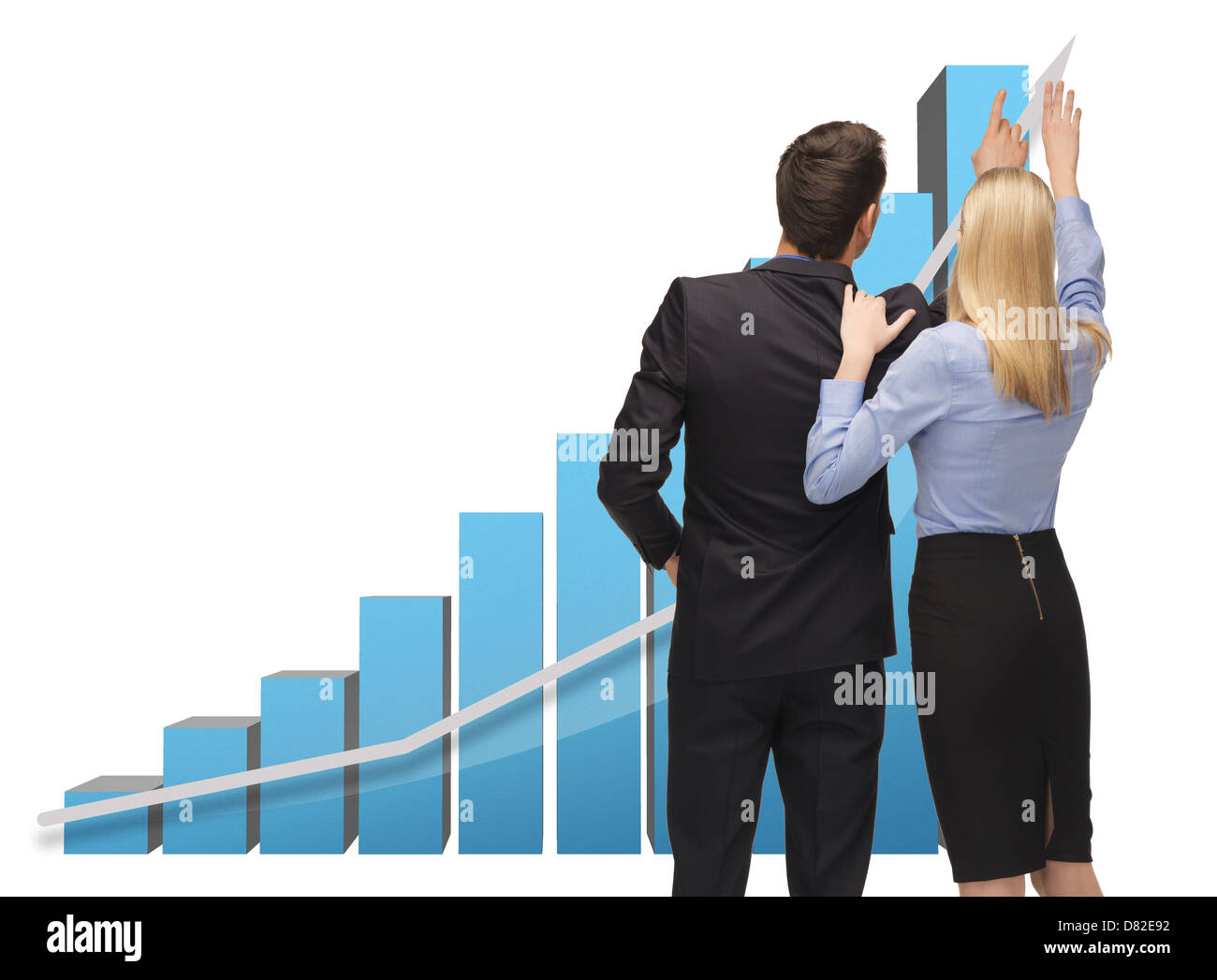 man and woman working with 3d graphics Stock Photo - Alamy
