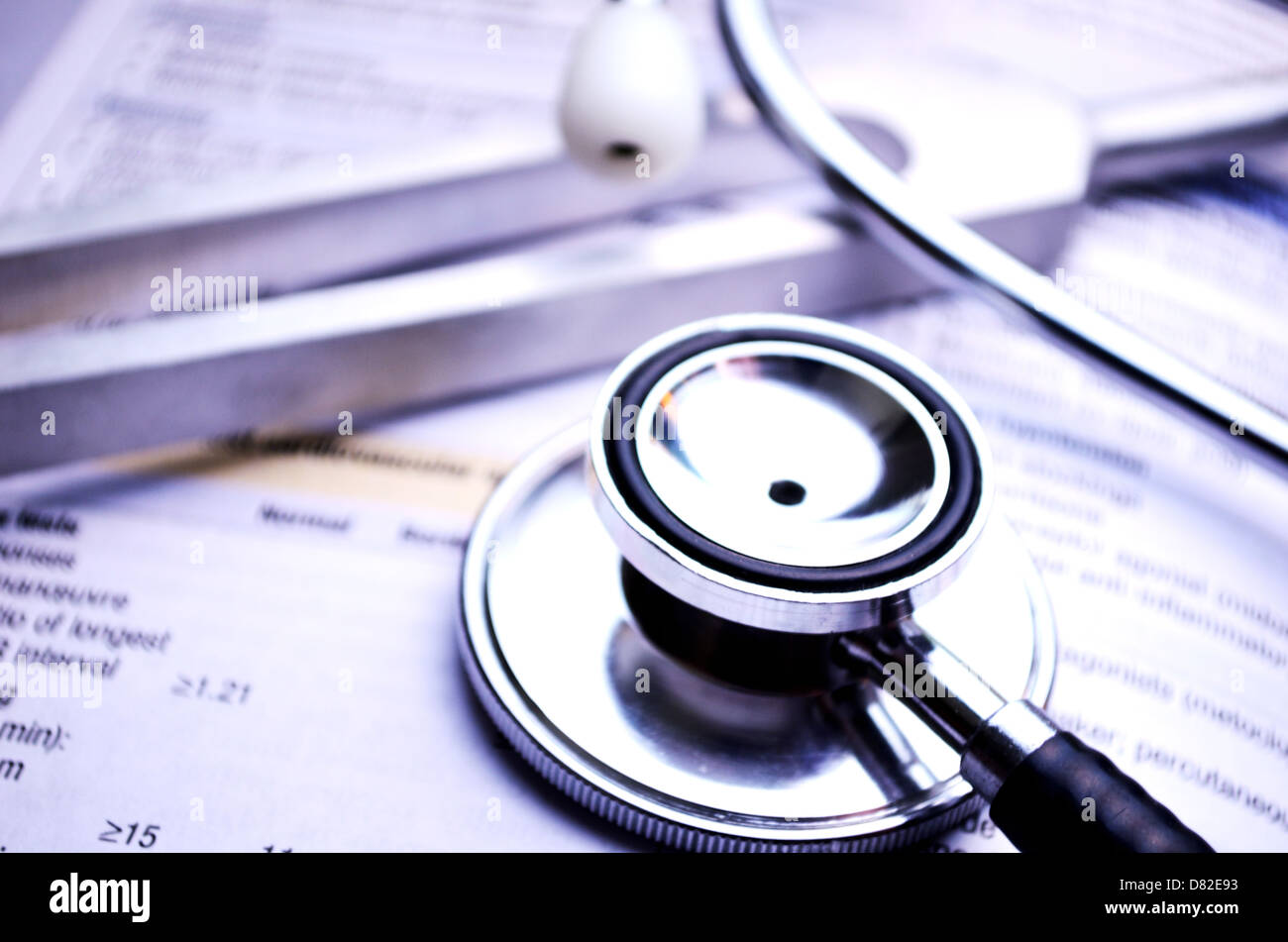 Stethoscope on a Medical Reference Book Stock Photo - Alamy