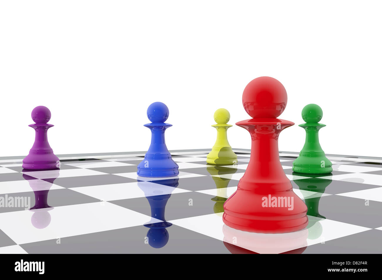 Chess pawns in different colors Stock Photo - Alamy