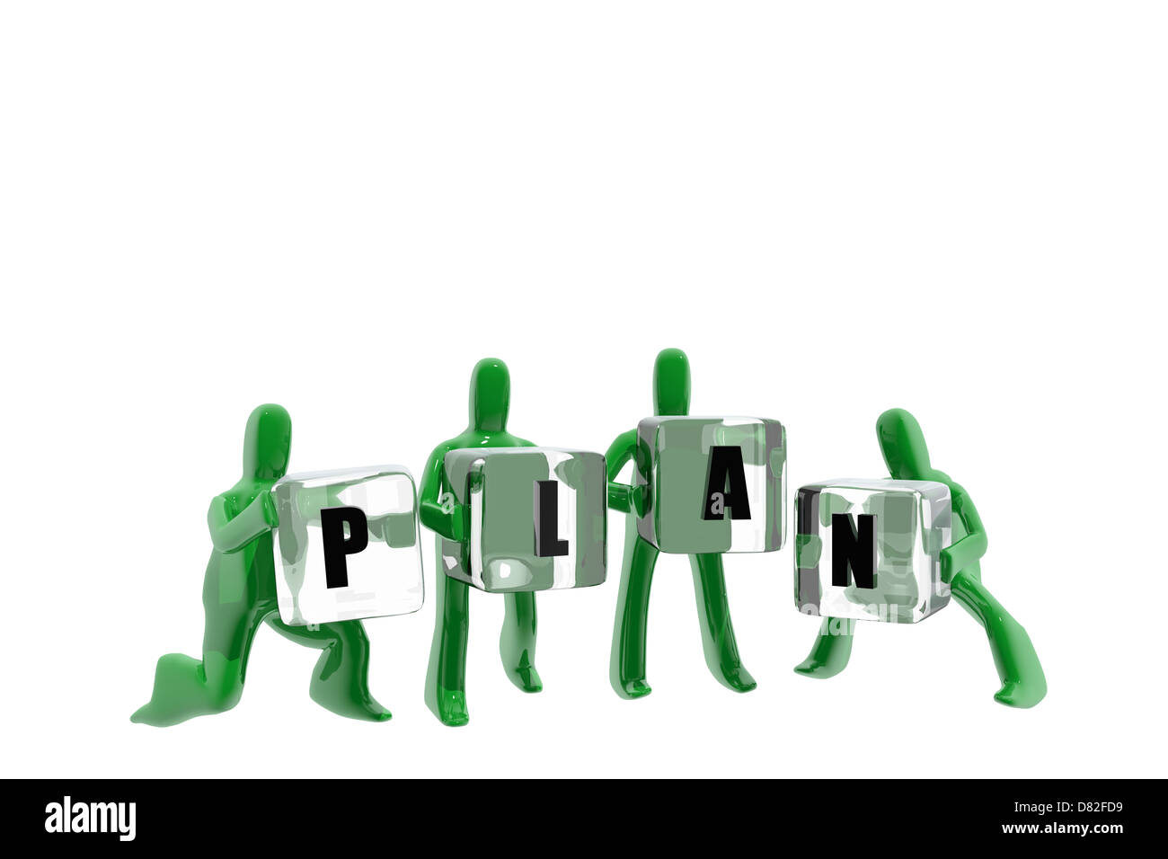 Figures forming a plan symbol Stock Photo - Alamy