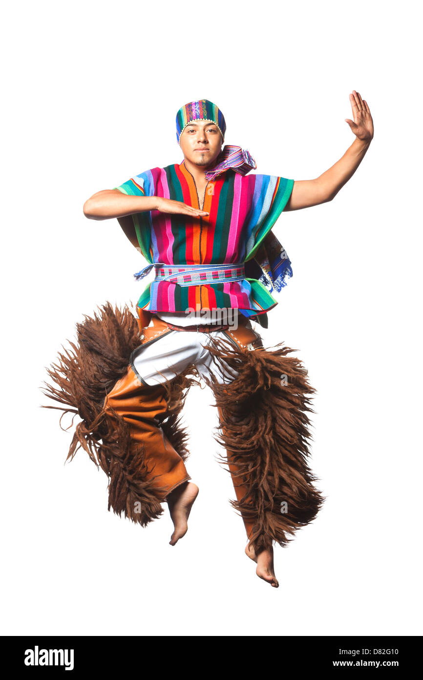 Ecuadorian Dancer Dressed Up In Traditional Clothing From The Andes ...