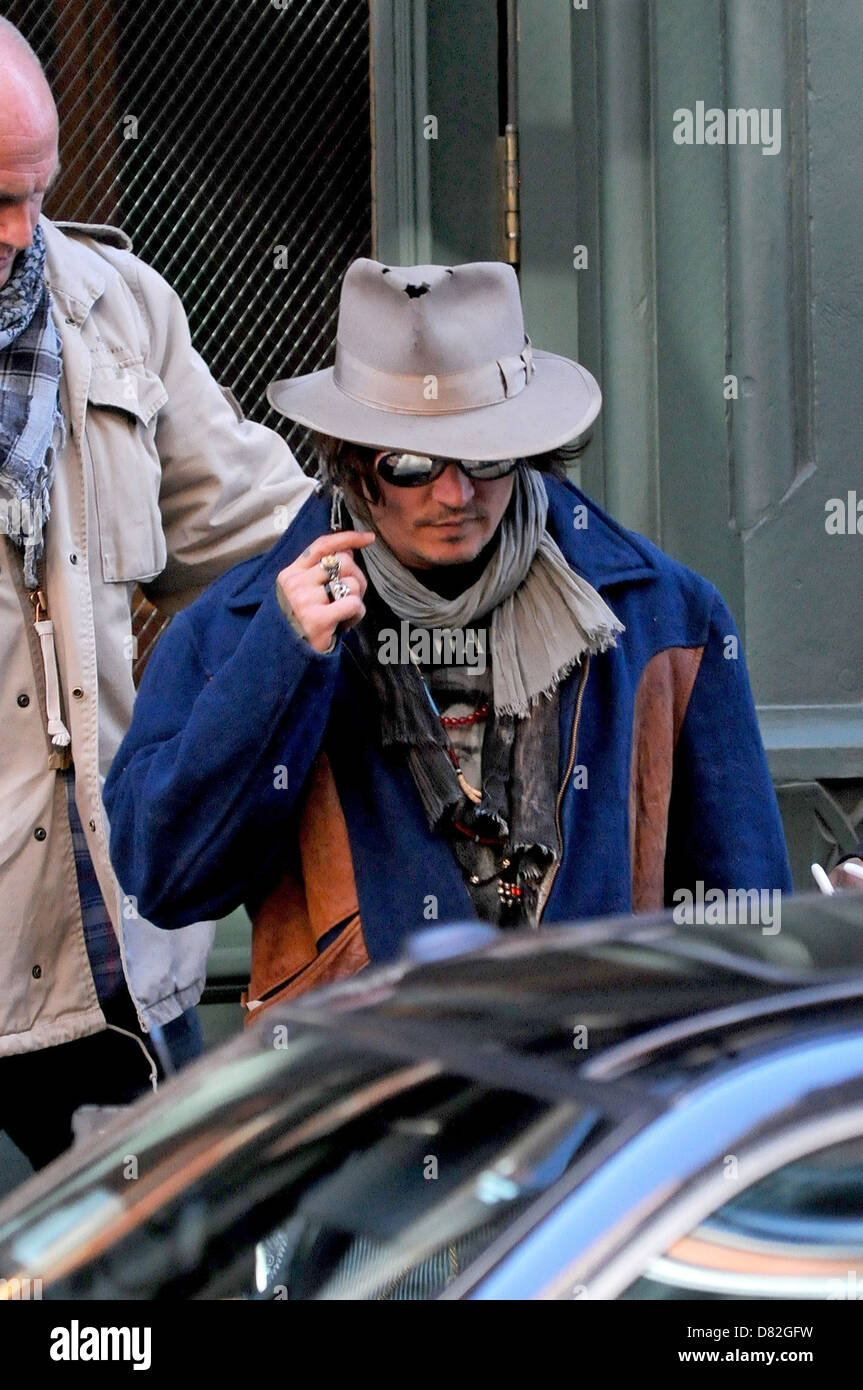 Johnny Depp seen leaving an apartment building in Tribeca New York City ...